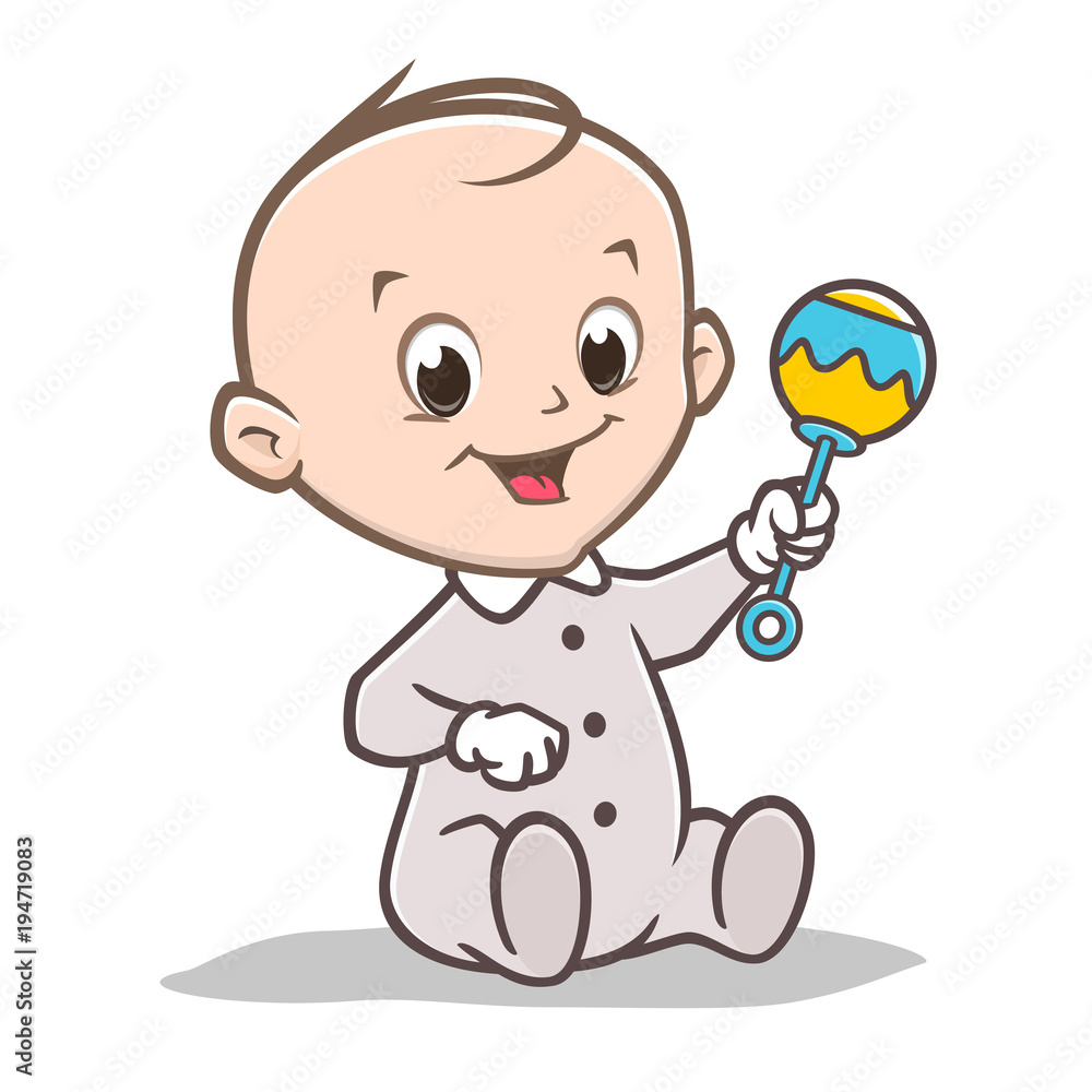 Cartoon Baby Rattler Stock Vector | Adobe Stock