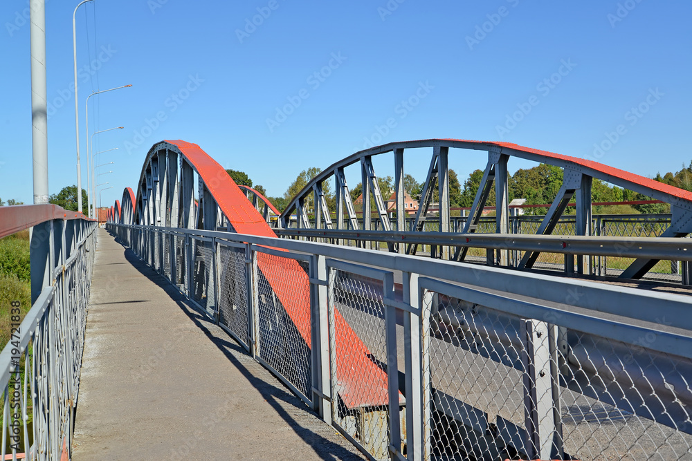 Metal structures of the seven-arch bridge. Znamensk, Kaliningrad region ...