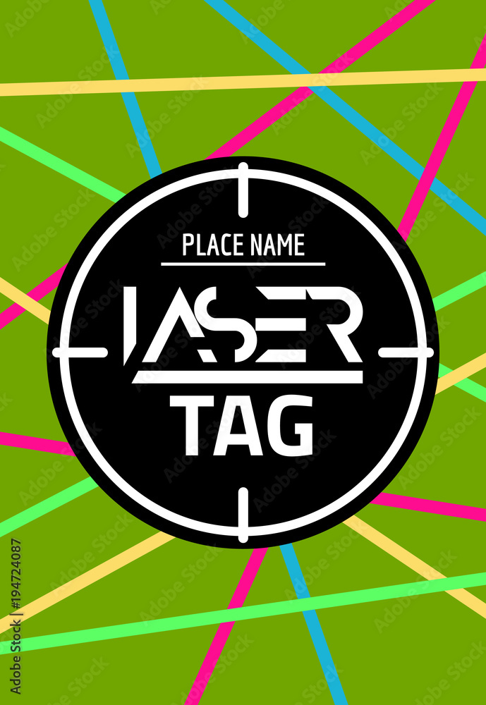Laser tag target game poster flyer. Vector lasertag banner for fun ...