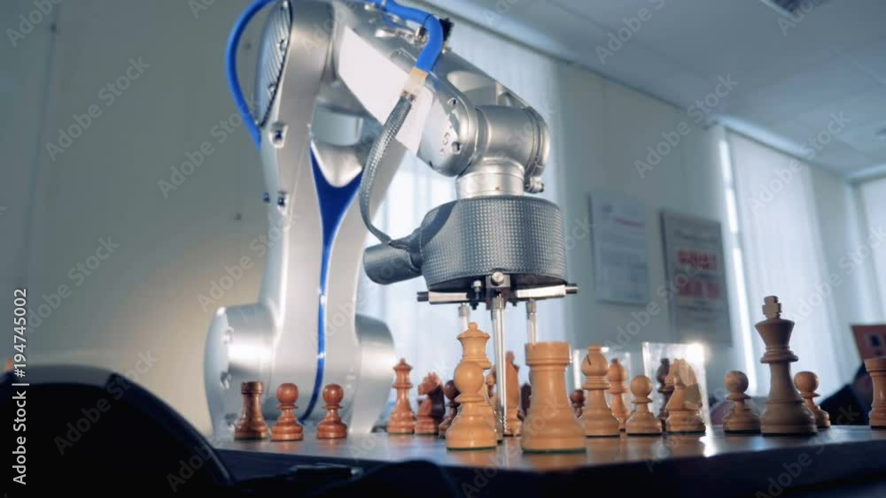 Close up of chess pieces getting relocated and removed during the game ...