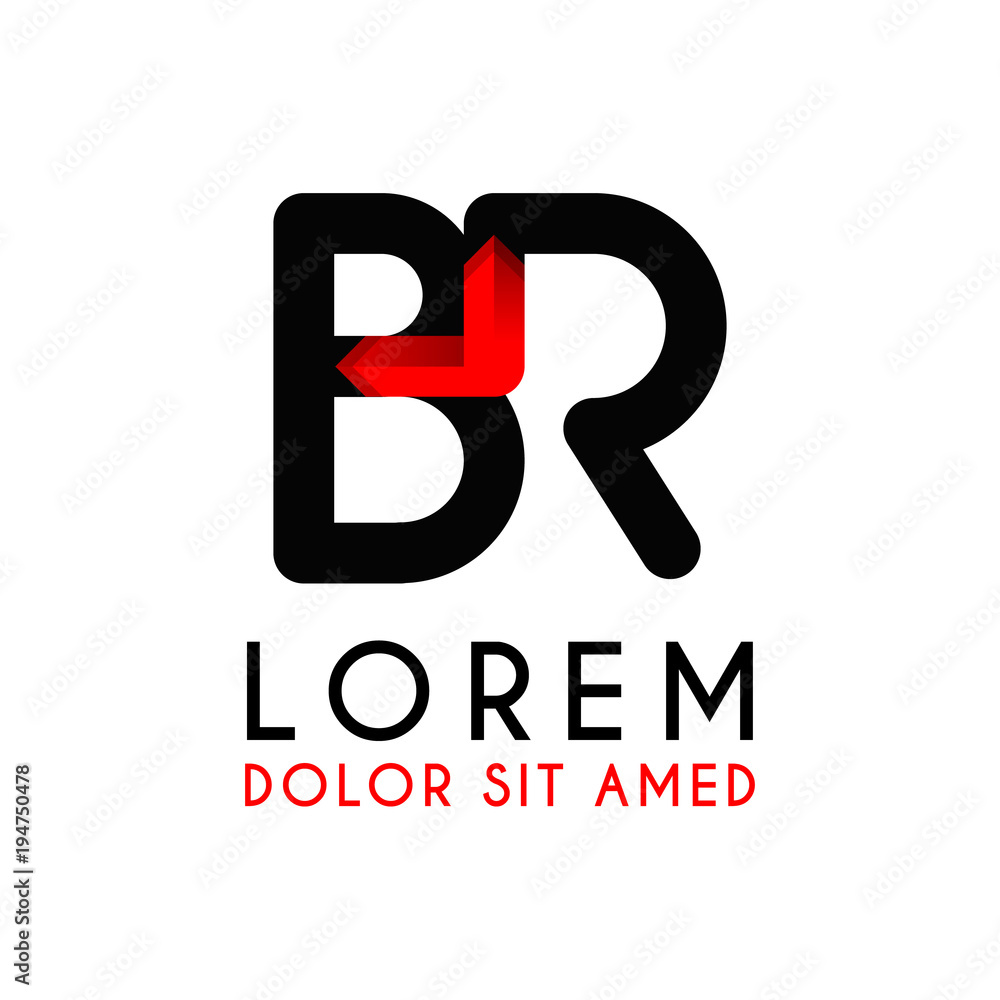 BR Letter black logo with gradient arrow Stock Vector | Adobe Stock