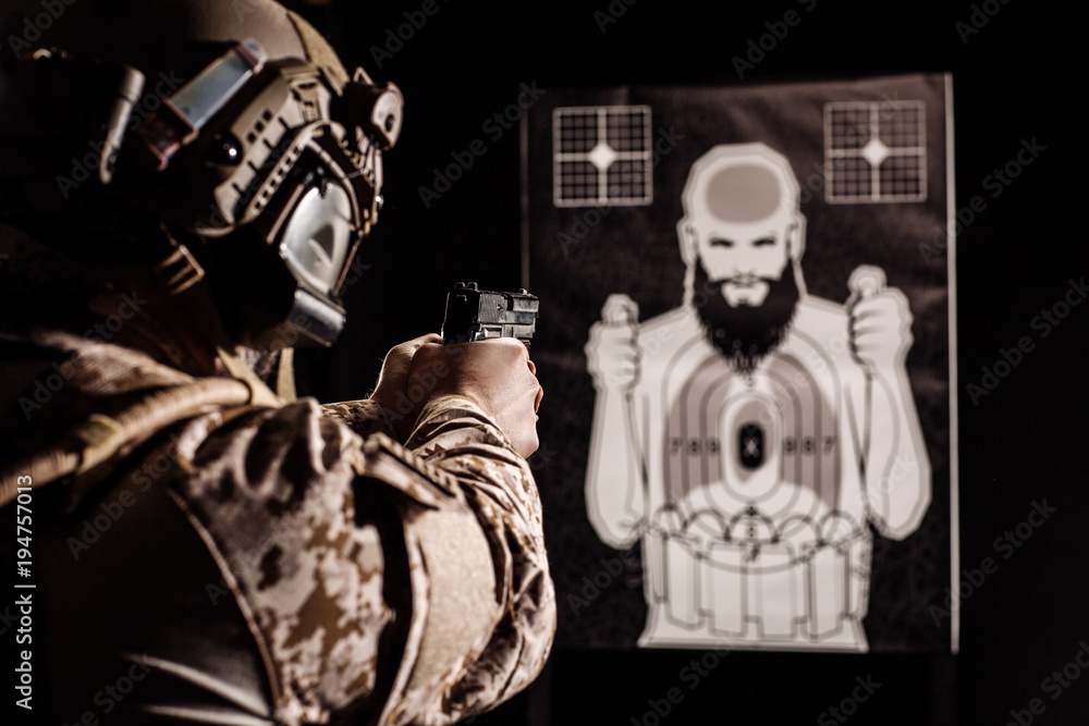 Army special unit headed to the shooting range target. army, military ...