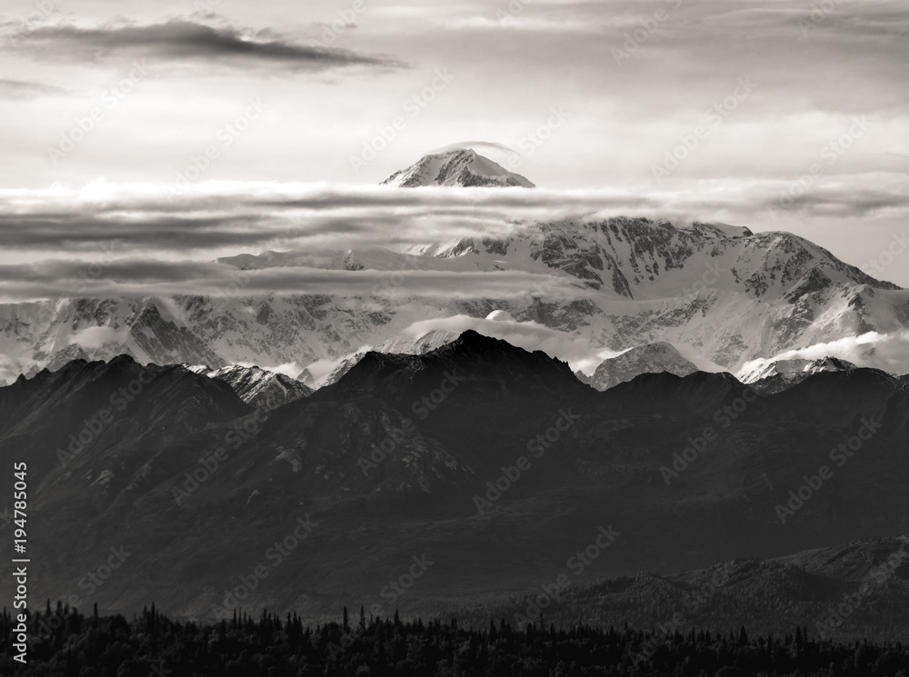 The tallest mountain in North America, Denali, in a rare view between ...