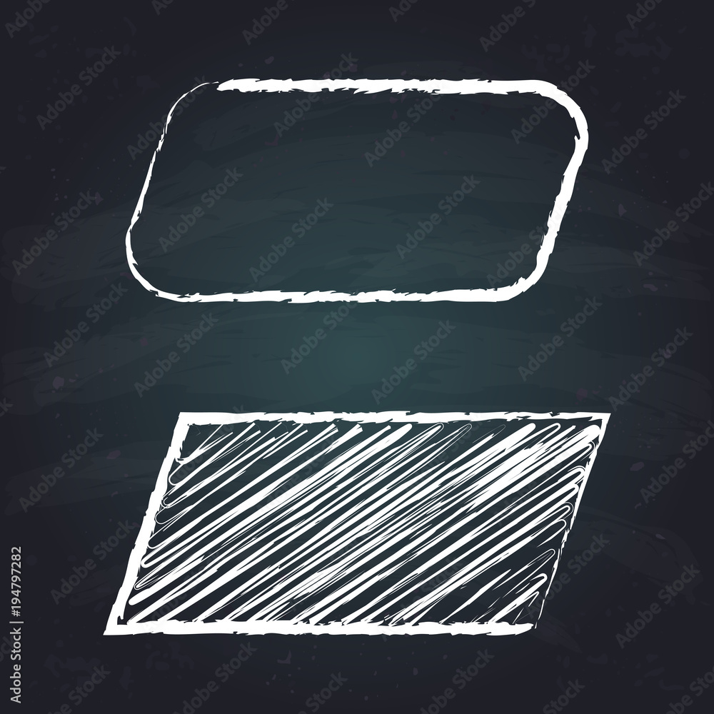 Parallelograms. Geometric figures on chalkboard background.Chalk drawn ...