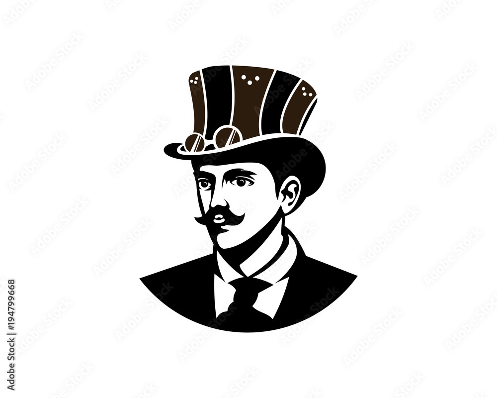 a Handsome Man with Hat and Glasses Symbol Logo Vector Stock Vector ...