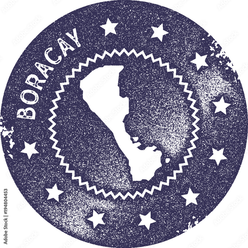 Boracay map vintage stamp. Retro style handmade label, badge or element ...