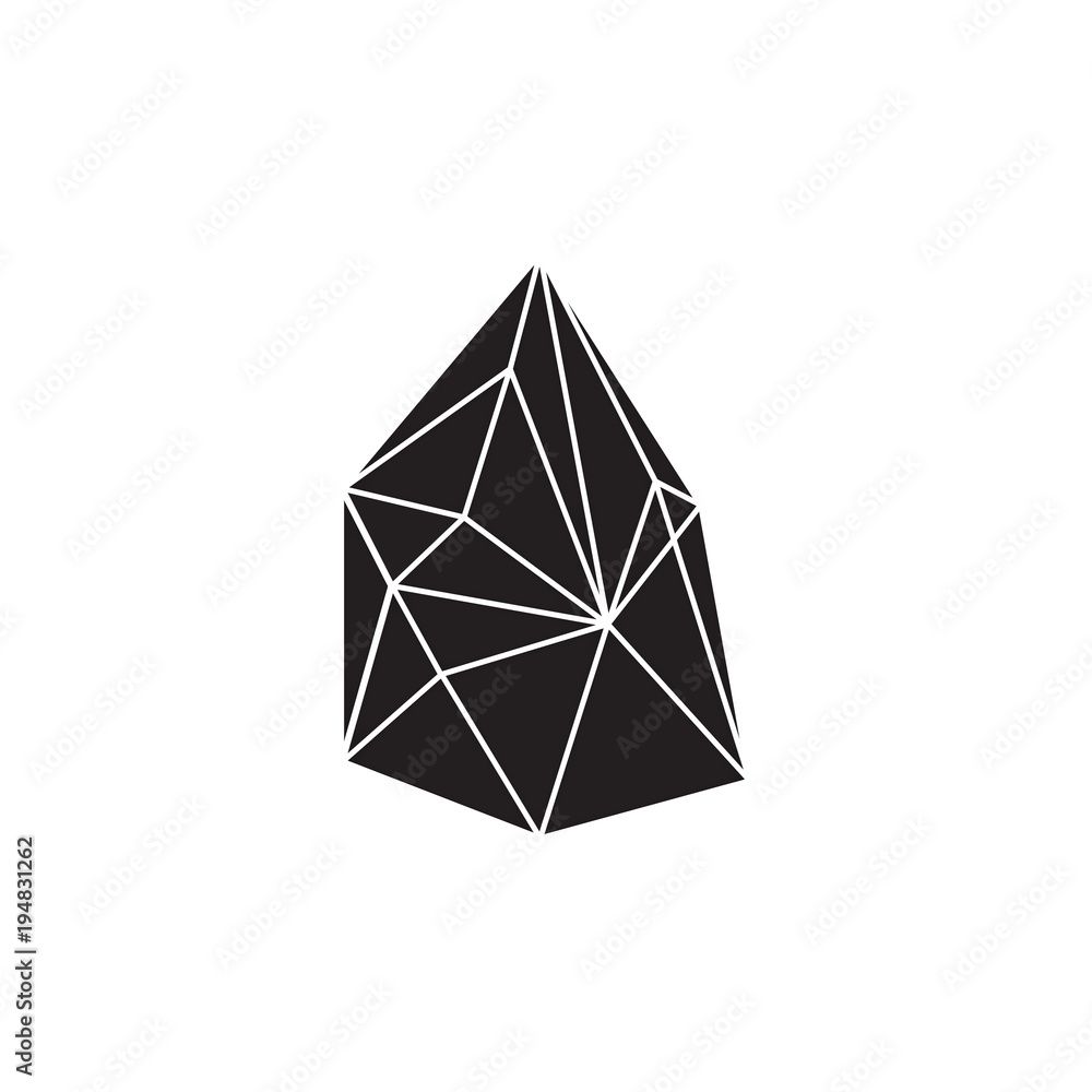 Crystal, a stone background. Gems. Vector. The triangle, triangulation ...