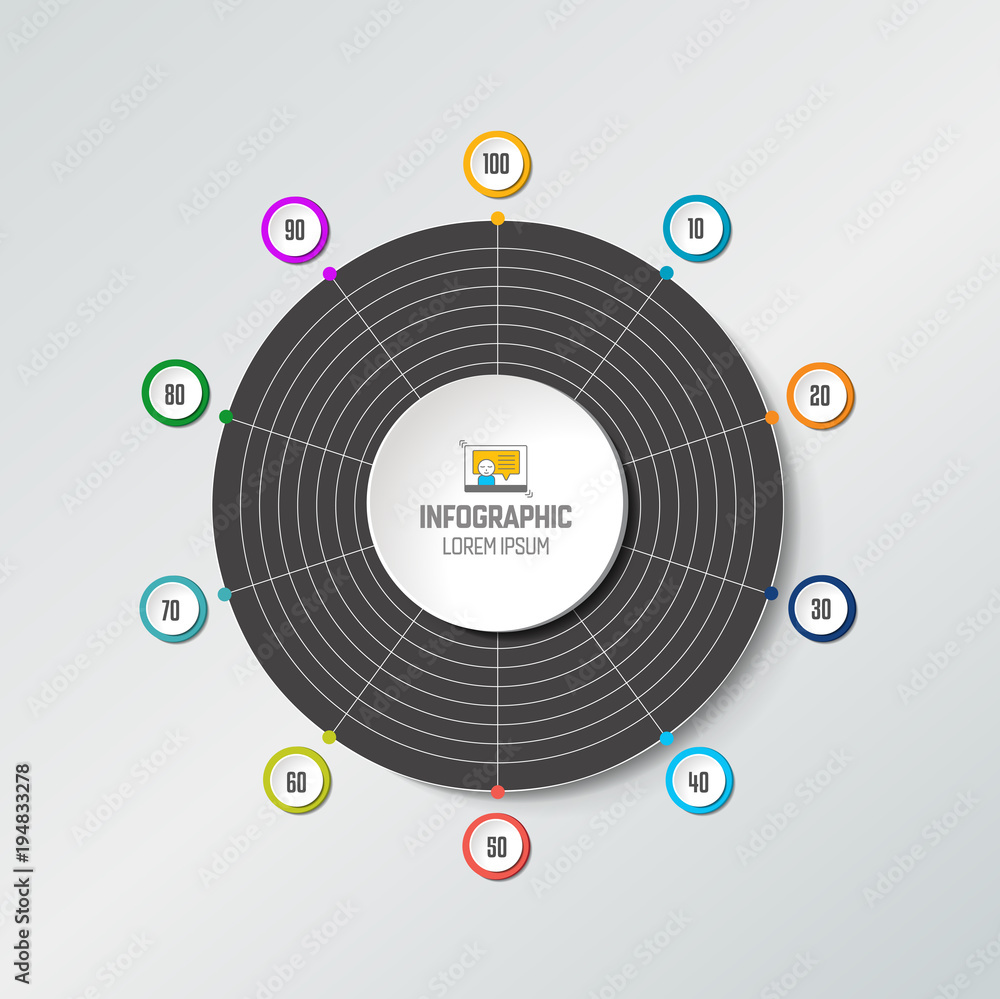 Circle radar, spider net chart, graph. Infographics element. Stock ...