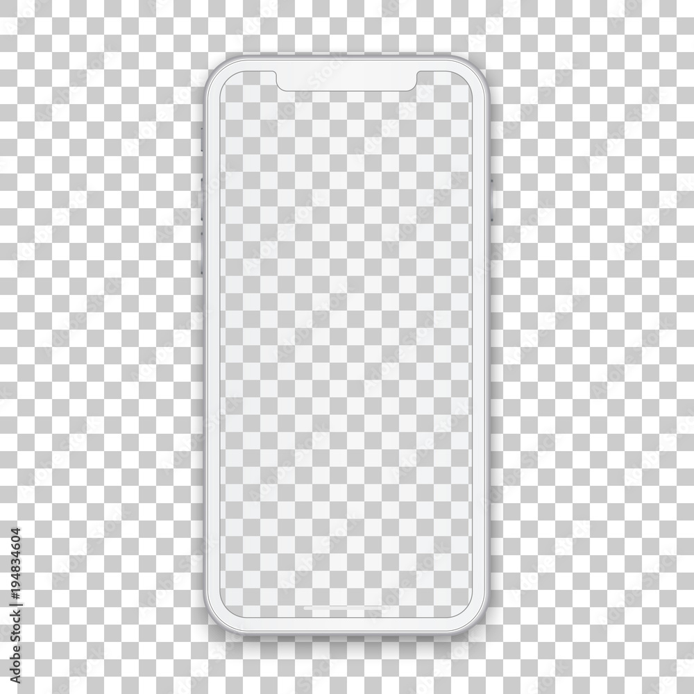 White mobile concept with empty screen for any application design and ...