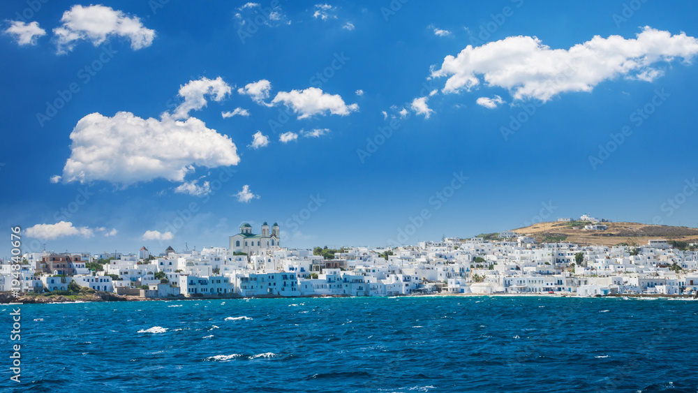Naousa town, Paros island. Naoussa village in Cyclades is one of the ...