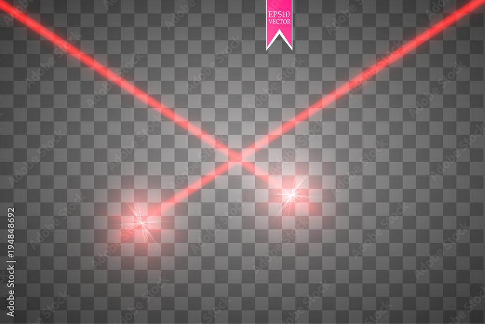 Abstract red laser beam. Vector illustration.the lighting effect ...