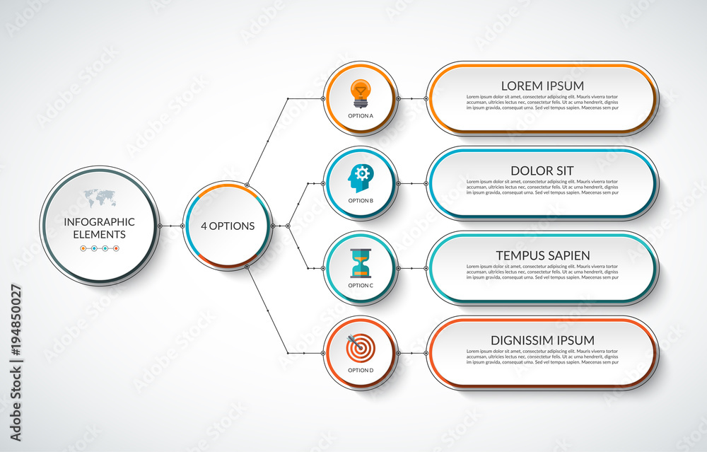 Infographic template with 4 options. Modern minimalistic vector banner ...