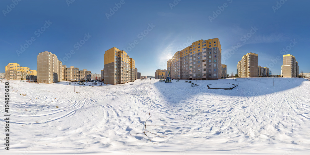 360 panorama high-rise building area urban development residential ...