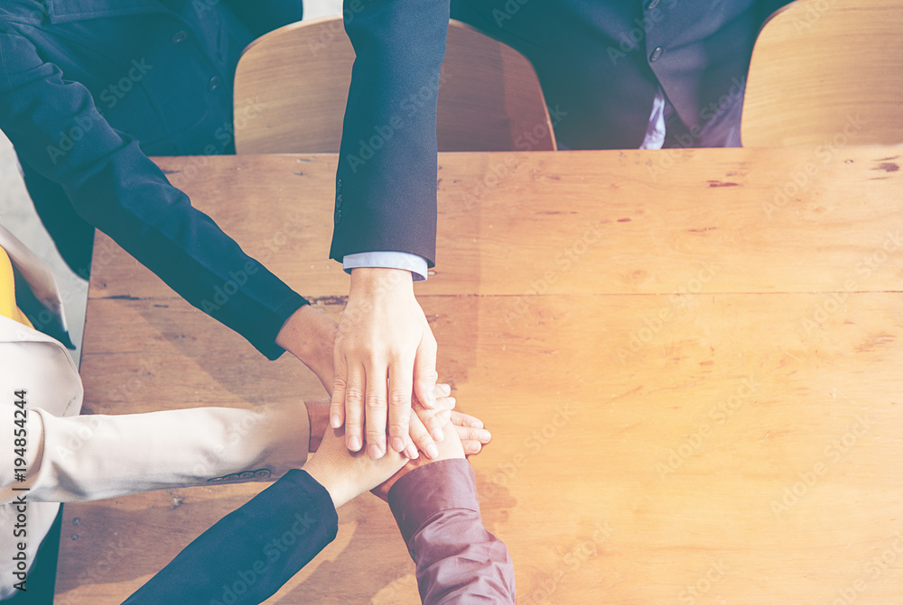 Partners Team work joining hands to success together. Business Team ...