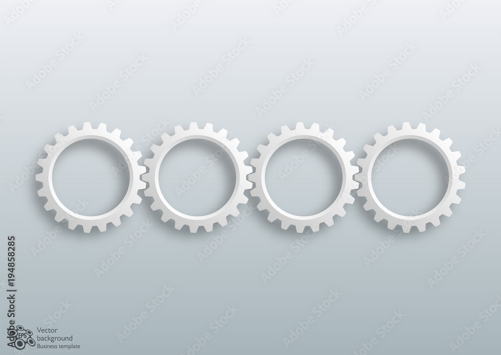 Gears and cogs graphics #Vector Chart design_4-Step Process Stock ...