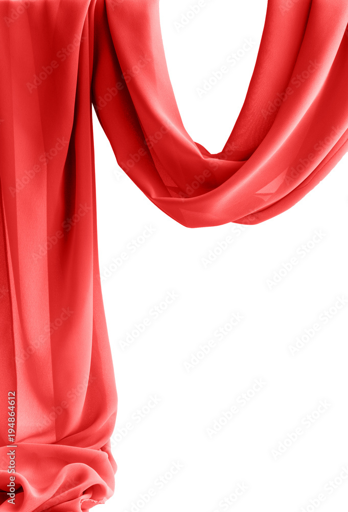 red transparent fabric isolated on white background Stock Photo | Adobe ...