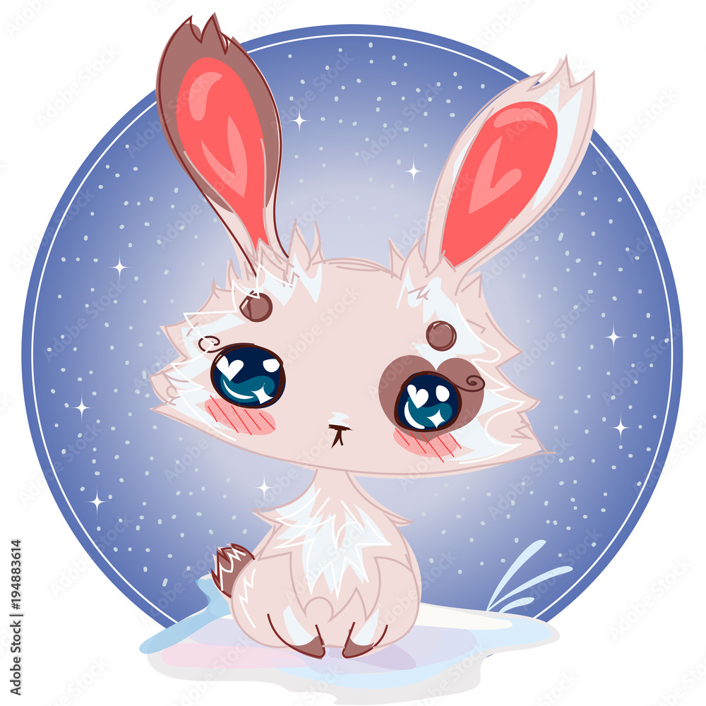 Cute little bunny hand drawn style children illustration, cartoon ...