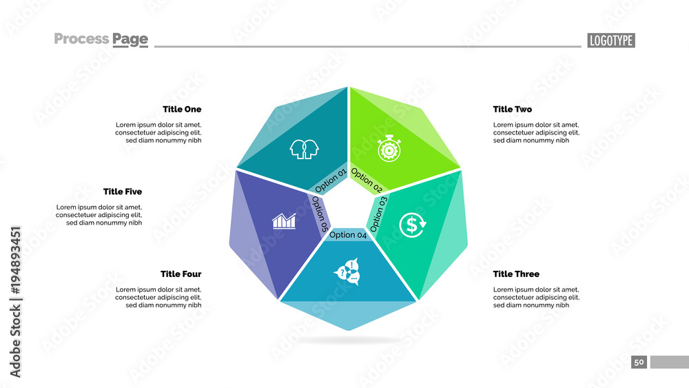 Cycle Diagram with Five Options Template Stock Vector | Adobe Stock