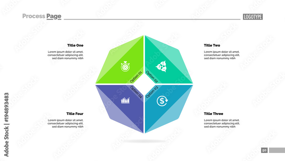 Cycle Diagram with Four Options Template Stock Vector | Adobe Stock