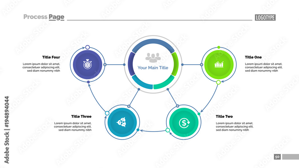 Mindmap Diagram with Four Options Template Stock Vector | Adobe Stock