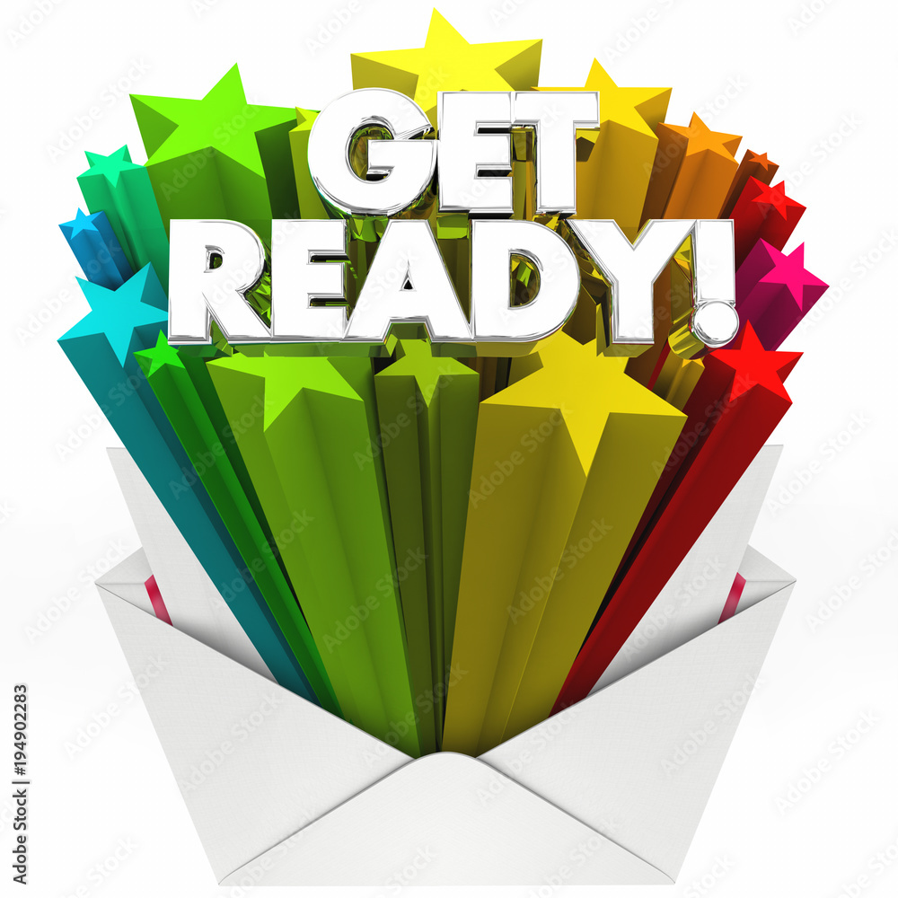 Get Ready Envelope Prepare Yourself Reminder3d Illustration Stock Photo ...