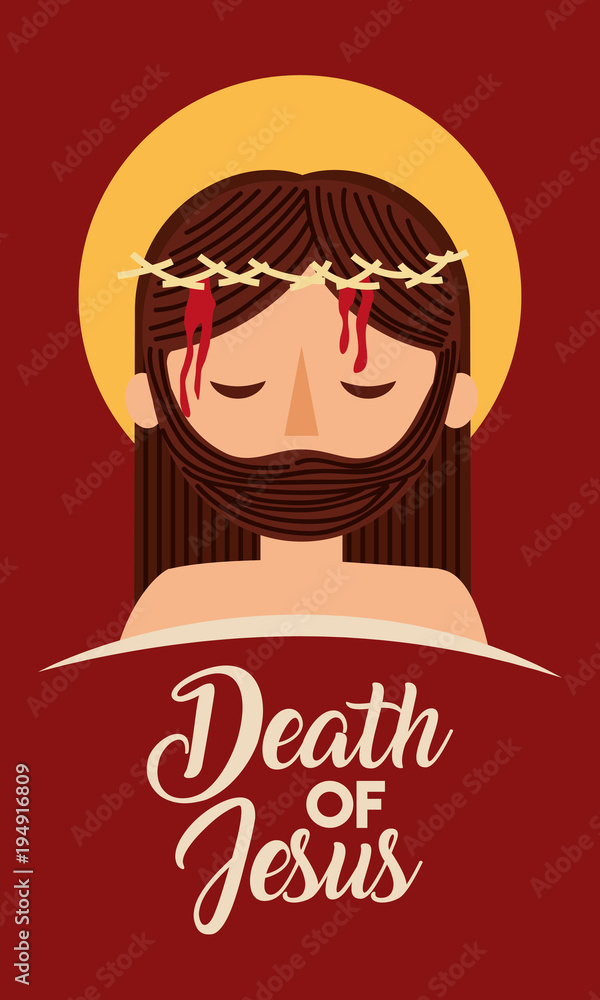 death of jesus with crown thorns vector illustration Stock Vector ...