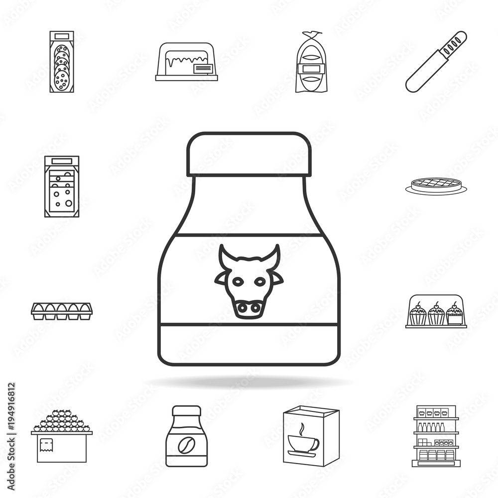 milk bank icon. Detailed set of shops and hypermarket icons. Premium ...