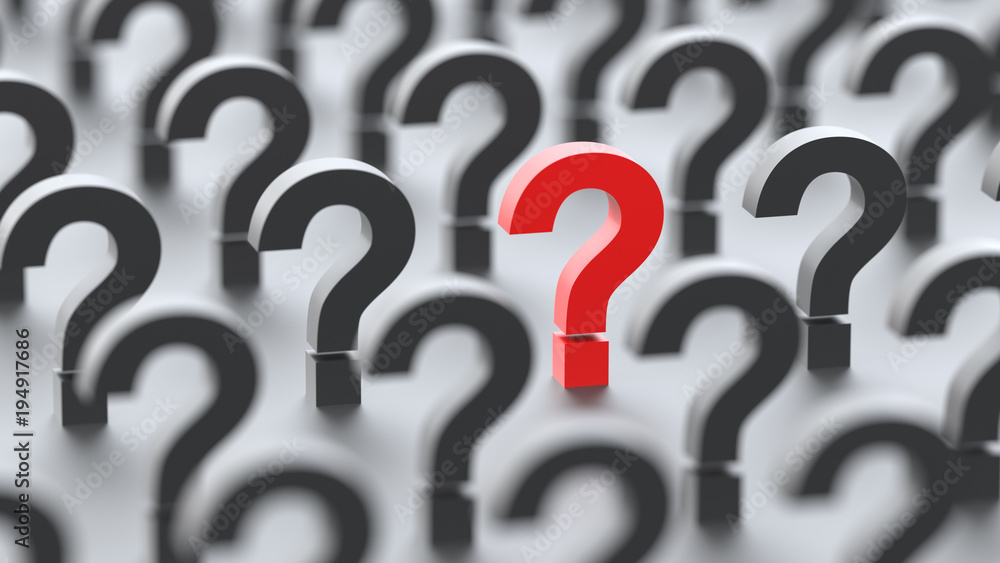 Black and red question marks background. 3D Rendering. Stock ...