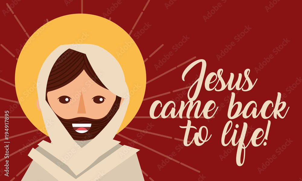 jesus come back to life spiritual religion card vector illustration ...
