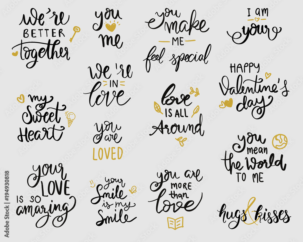 love lettering set. vector illustration Stock Vector | Adobe Stock