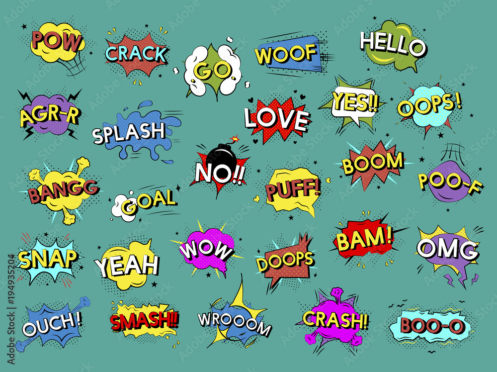 Illustration of words with explosion design Stock-Illustration | Adobe ...