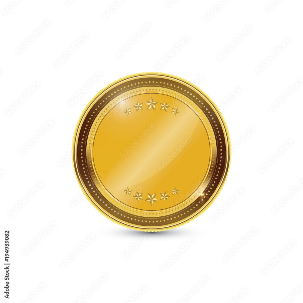 Gold coin isolated on a white background Stock Vector | Adobe Stock