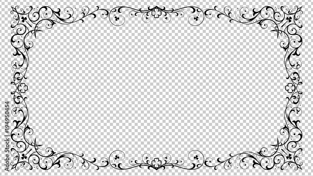 Decorative Lucky Shamrock border frame. Transparent background. Stock ...