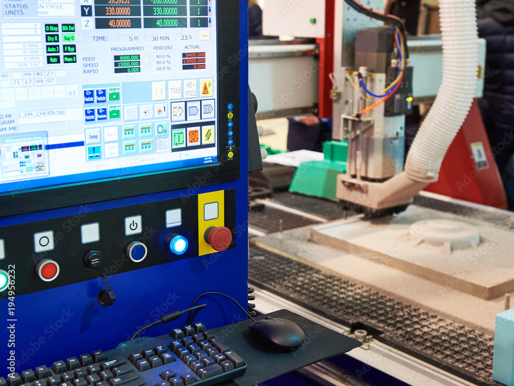 CNC machine tool for 3D object simulation Stock Photo | Adobe Stock