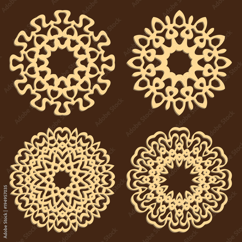 DIY laser cutting patterns. Jigsaw die cut ornaments. Islamic cutout ...