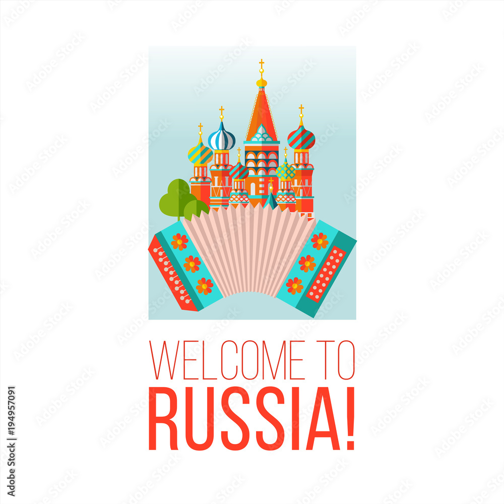 Welcome to Russia. Vector illustration. Stock Vector | Adobe Stock