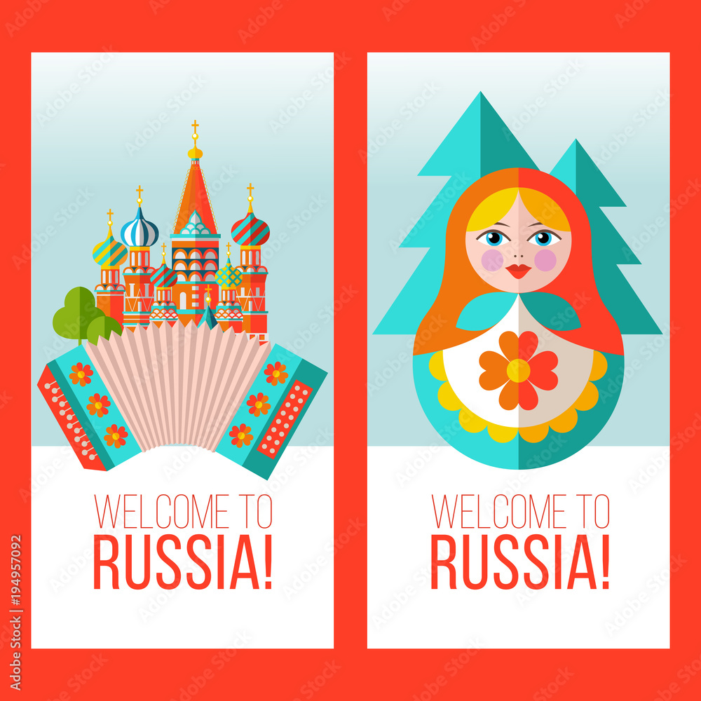 Welcome to Russia. Vector illustration. Stock Vector | Adobe Stock