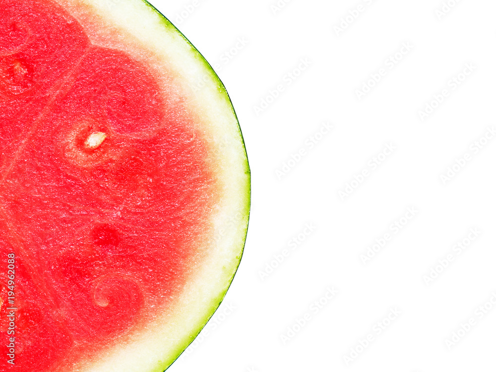 Ripe, juicy, pink, sweet of watermelon close-up isolated on white ...