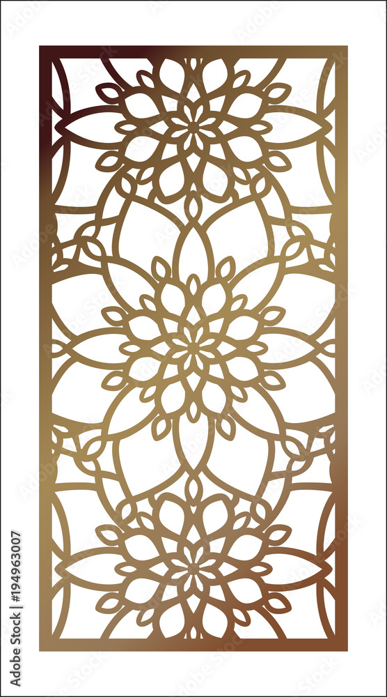 Vector Laser cut panel. Pattern template for decorative panel. Template ...