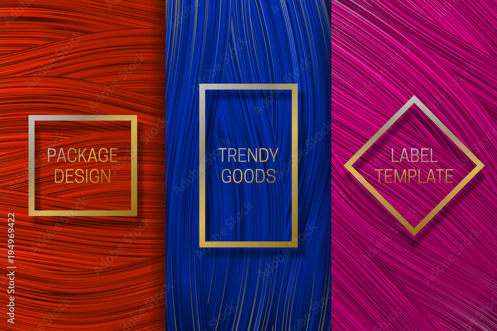 Luxury packaging design. Set of colorful labels templates for trendy ...