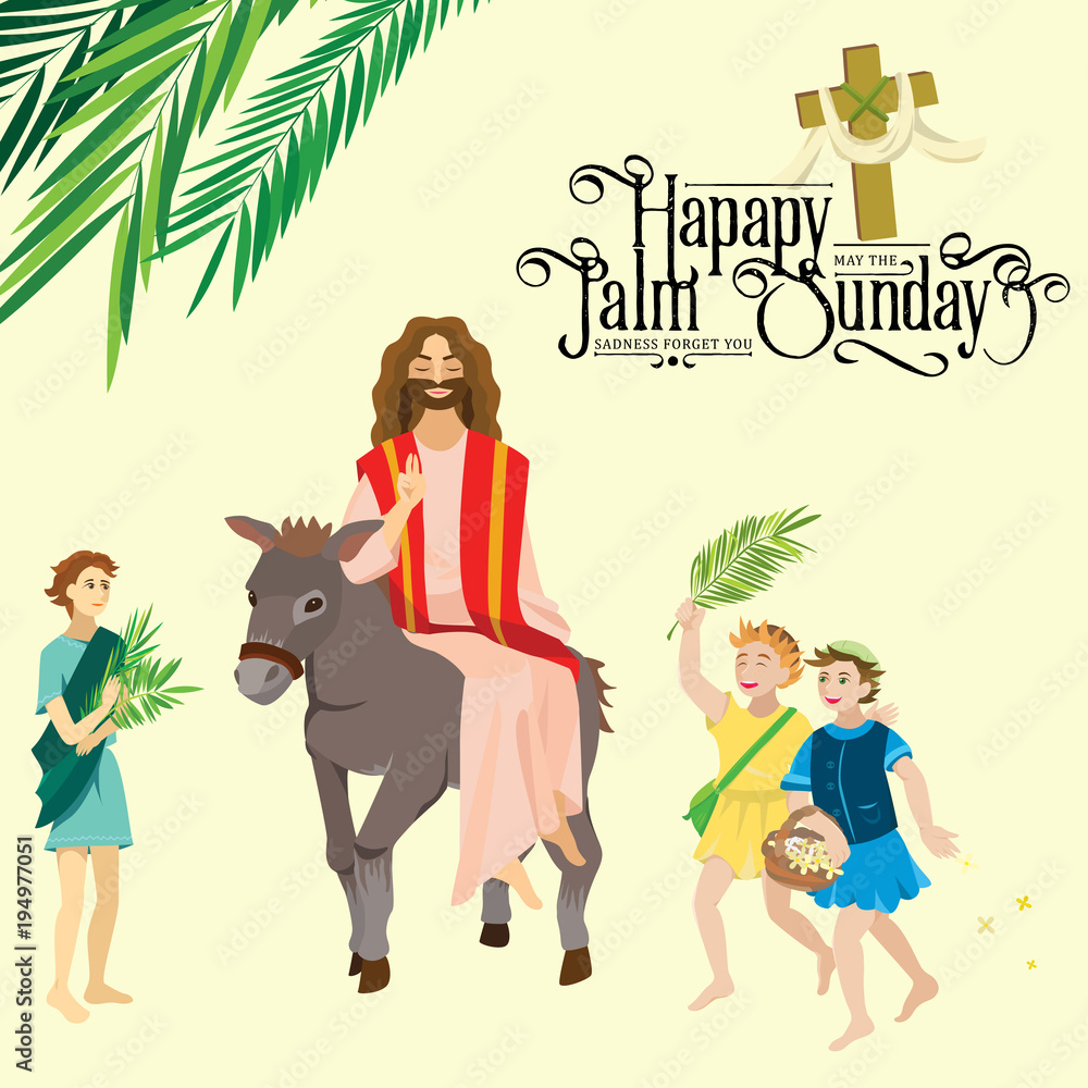 religion holiday palm sunday before easter, celebration of the entrance ...