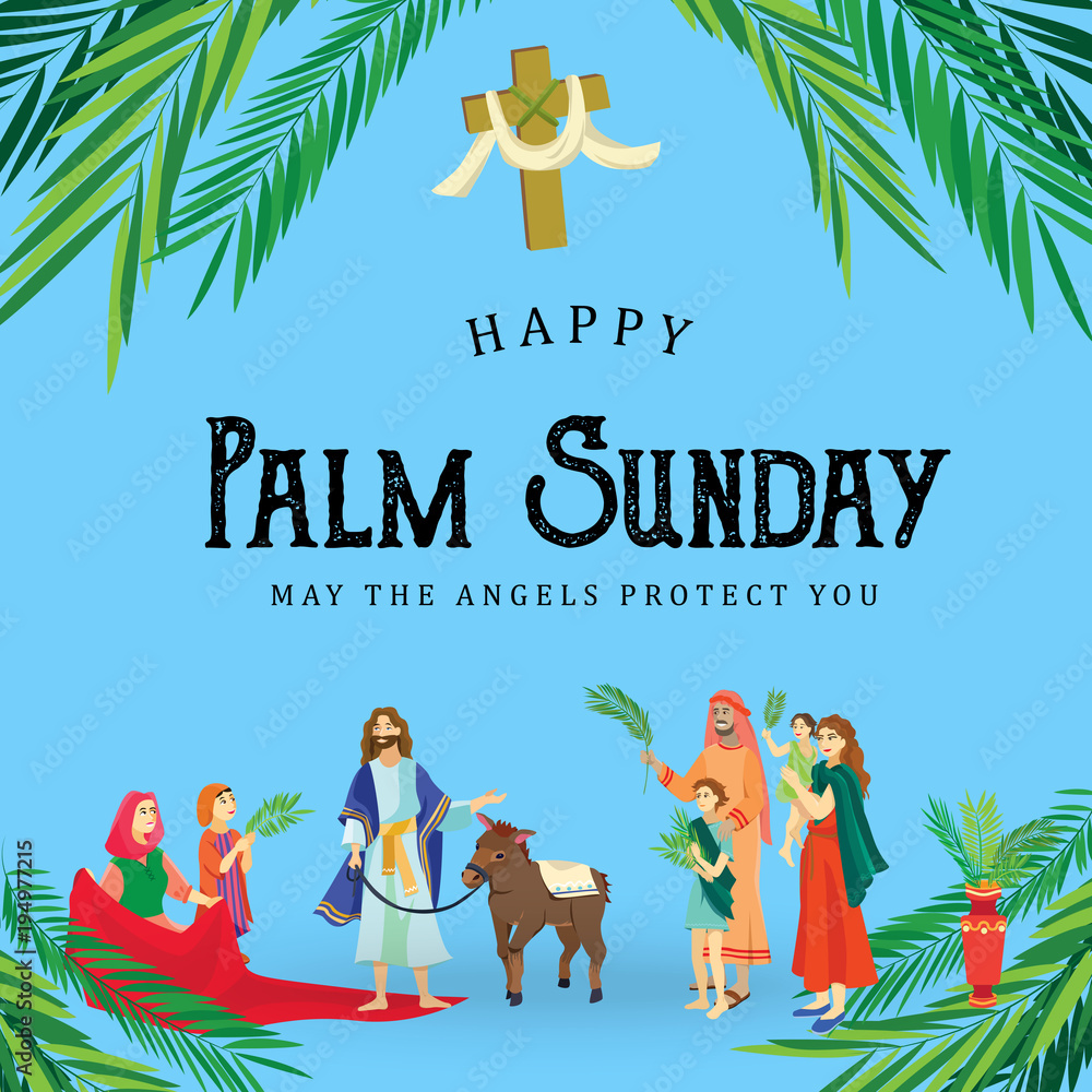 religion holiday palm sunday before easter, celebration of the entrance ...