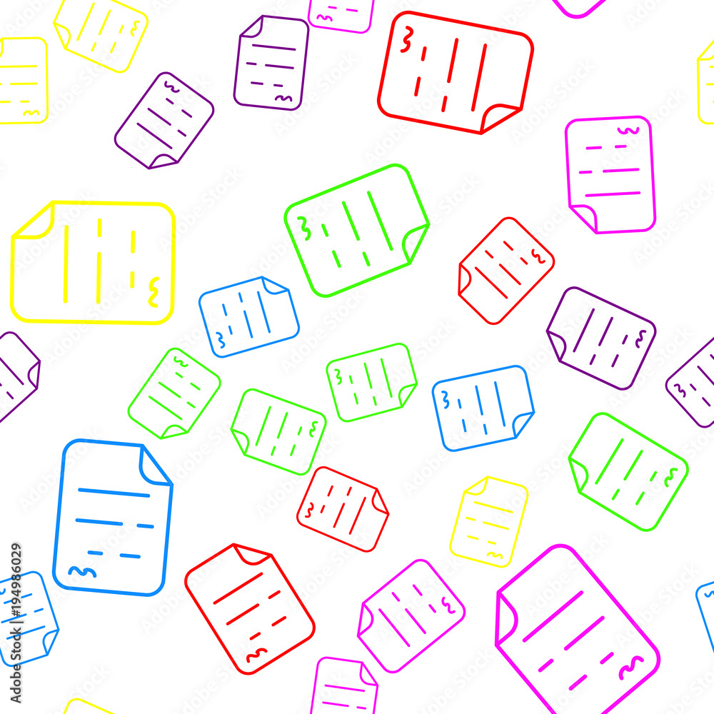 Book page vector pattern. File seamless background illustration. Cute ...