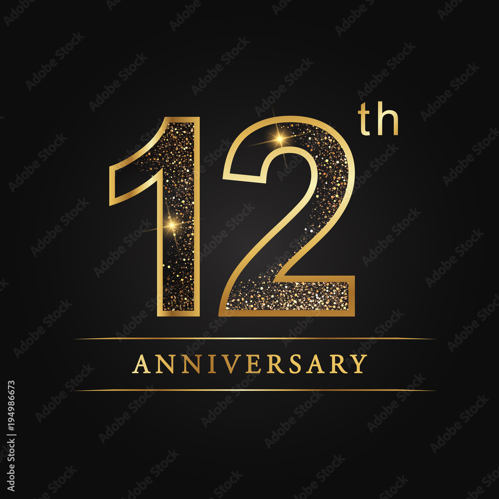 anniversary, aniversary, twelve years anniversary celebration logotype ...