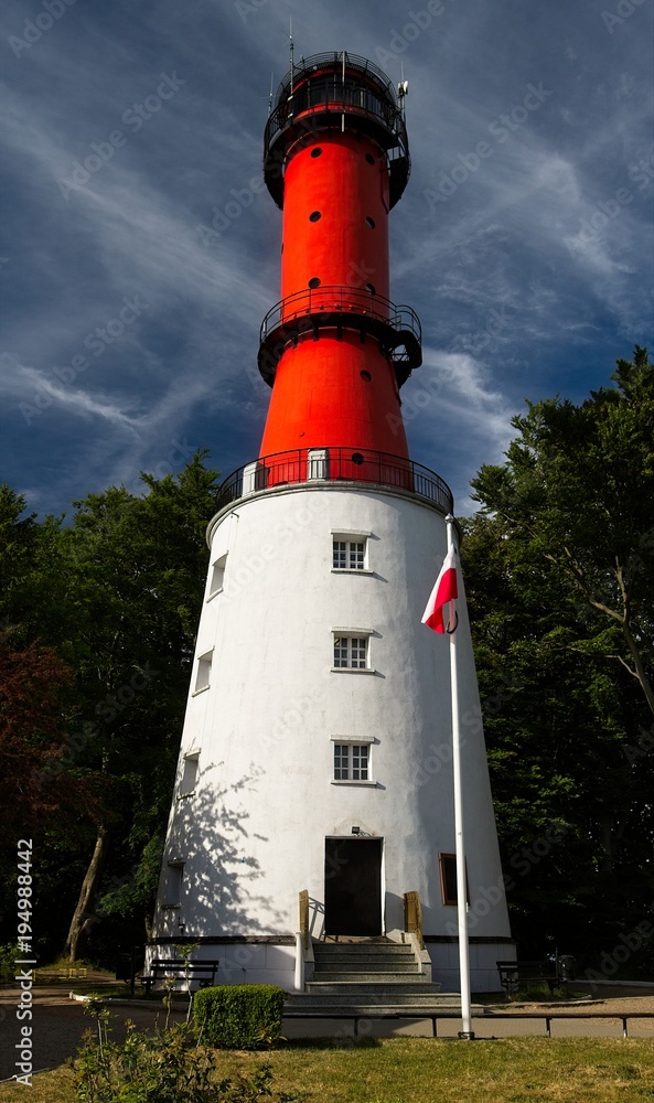 Red white - lighthouse Stock Photo | Adobe Stock