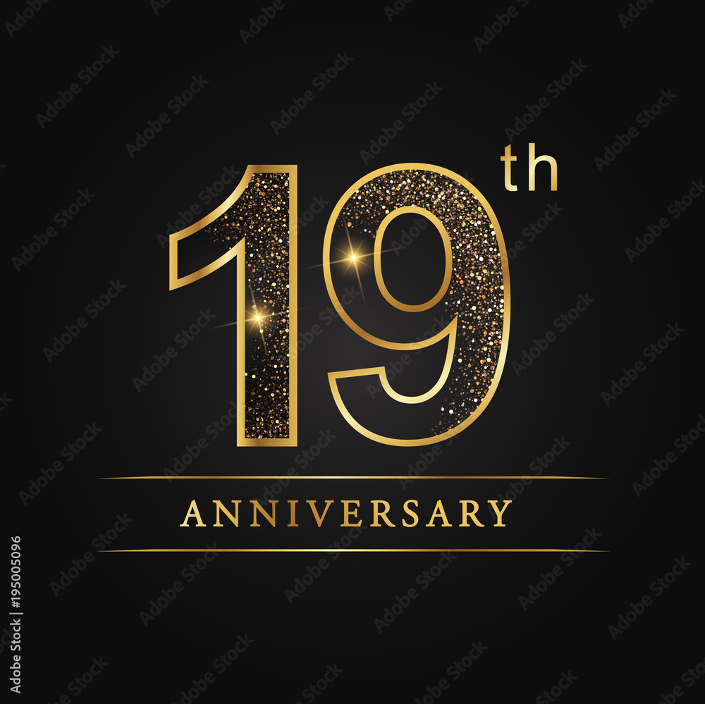 19th Anniversary Logo 19 Years Design Royalty Free Vector, 54% OFF