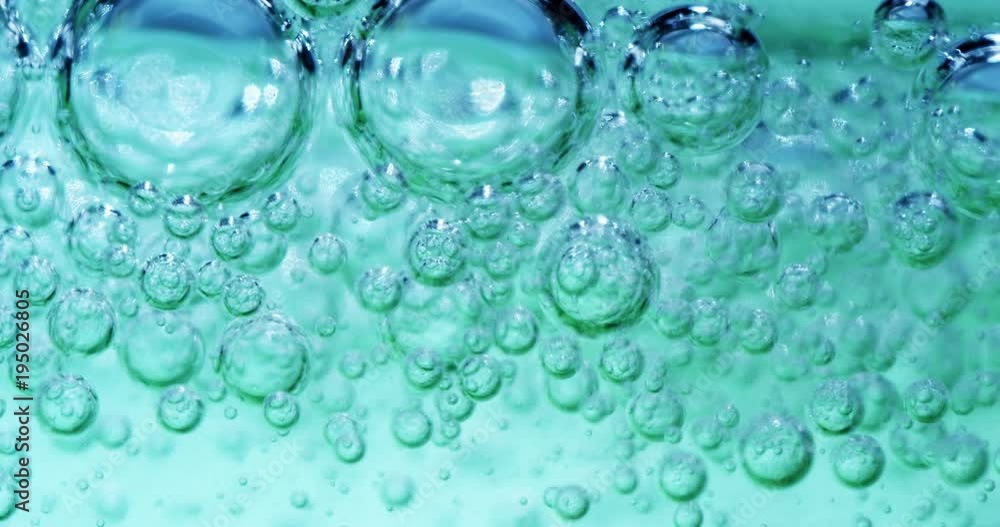 Extreme macro of bubbles in jello cream (gel). 4k. Micro. vídeo do ...