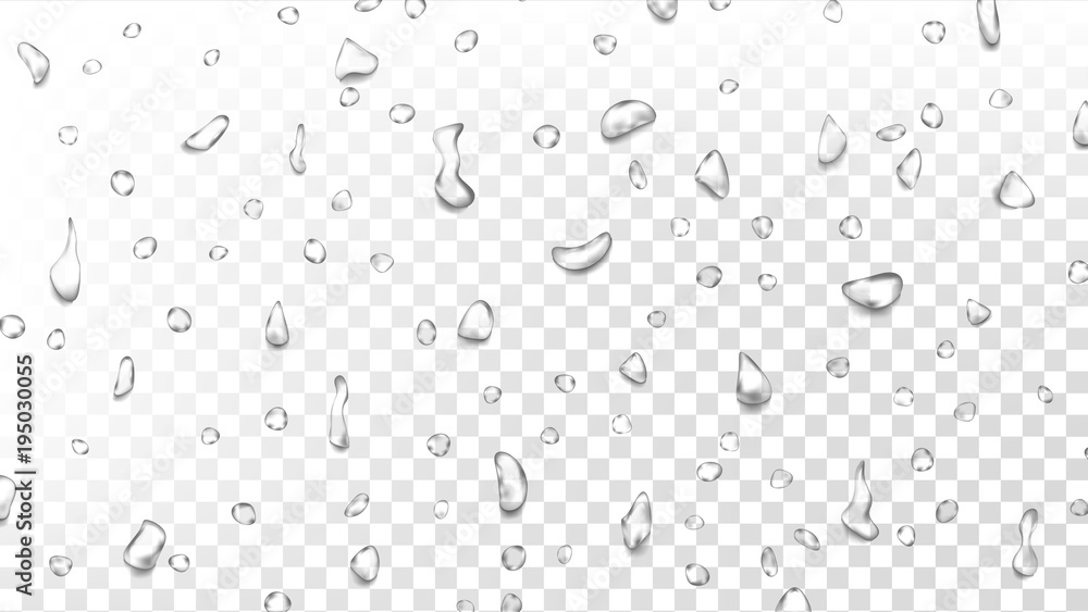 Water Drops Background Vector. Wet Backdrop. Clean Fresh Water ...