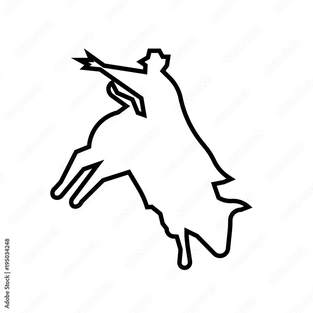 Bull Rider Outline