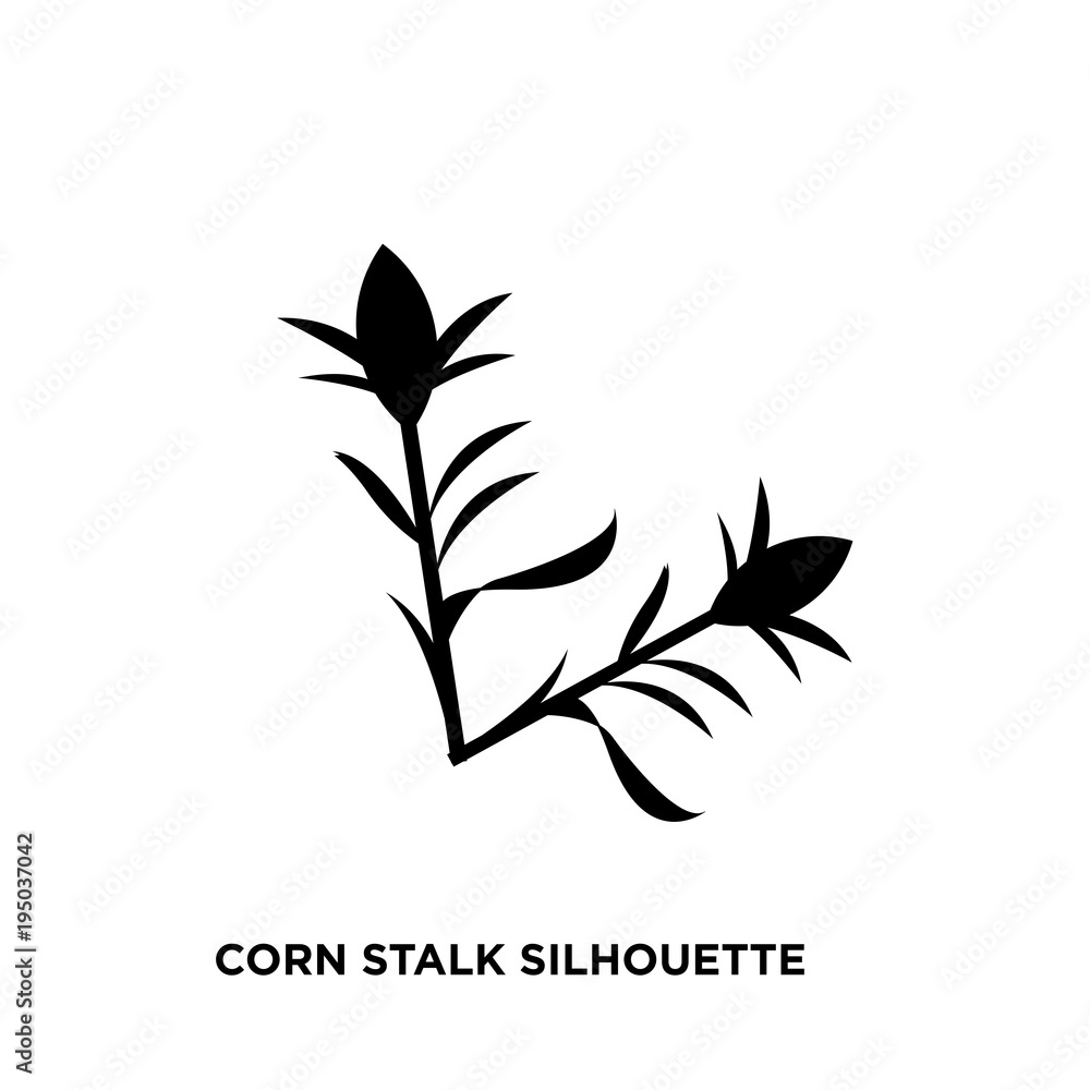 Corn Stalk Silhouette Vector